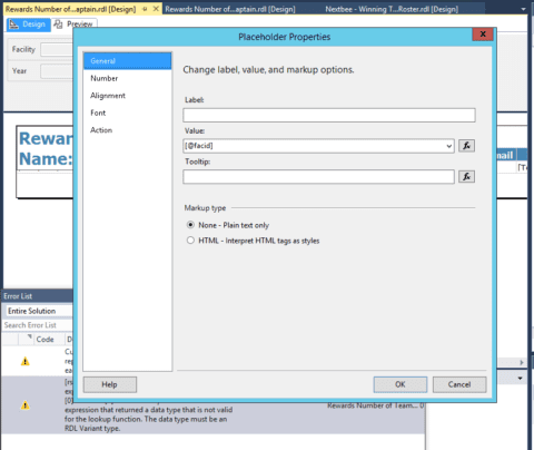 How to display a report parameter label field in a Microsoft