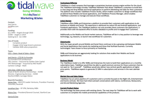 Create a Company One Pager to Pitch Your Startup - AllCode